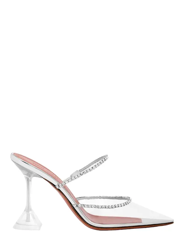 Amina Muaddi Gilda 95mm Pumps - White