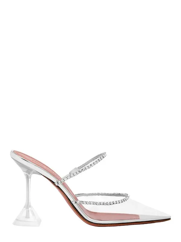 Amina Muaddi Gilda 95mm Pumps - White