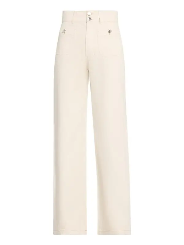 Veronica Beard Taylor High-rise Wide-leg Jeans - Ecru