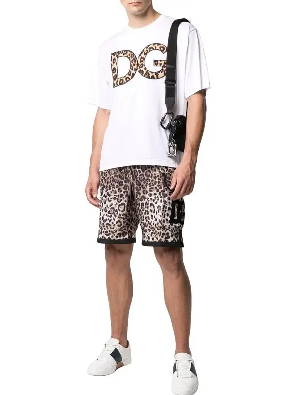 Dolce & Gabbana Dg Leopard-print Patch T-shirt - White