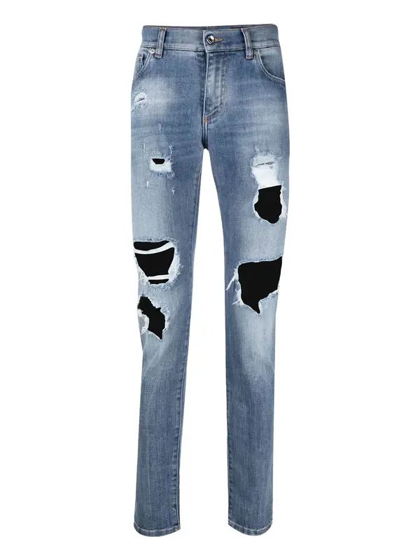 Dolce & Gabbana Logo-plaque Skinny Jeans - Blue