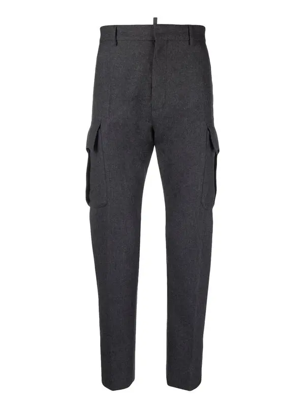 Dsquared2 Tapered Virgin Wool Trousers - Grey