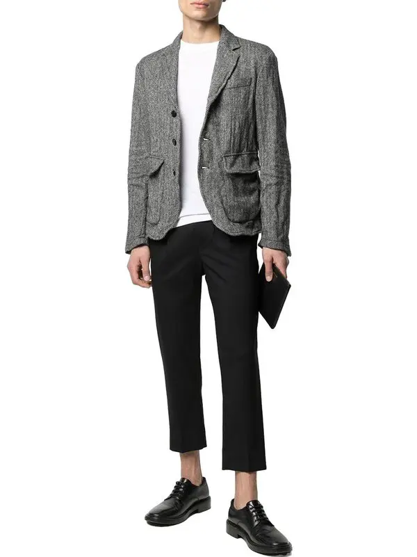 Dsquared2 Herringbone Print Wool Blazer - Grey