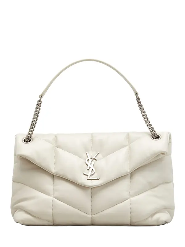 YSL ホワイト　ポシェット Cassandre leather phone pouch in white - Saint Laurent