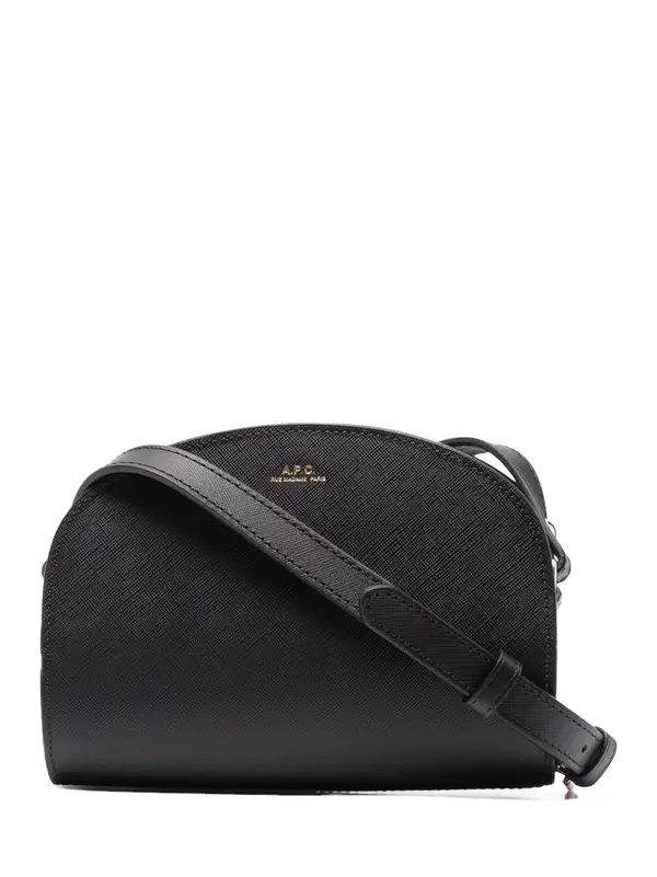 A.p.c. Demi-lune Leather Shoulder Bag - Black