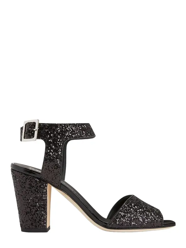 GIUSEPPE ZANOTTI Emmanuelle 80mm Glitter Sandals - Black