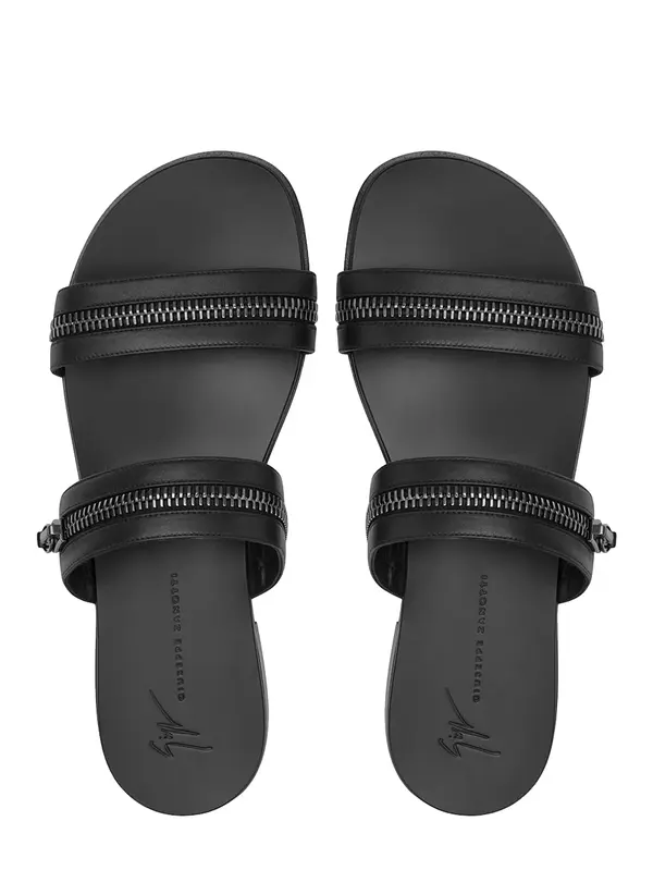 GIUSEPPE ZANOTTI Brad Zip-detail Sandals - Black