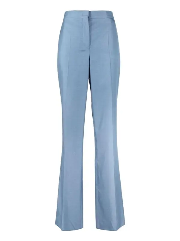 FERRAGAMO High-waisted Silk Trousers - Blue