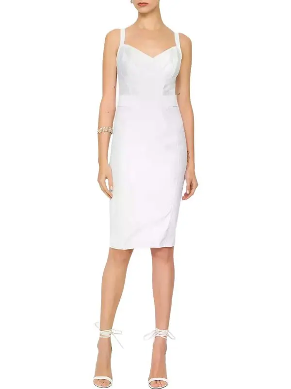 Dolce & Gabbana Corset Midi Dress With Lace Detail - White