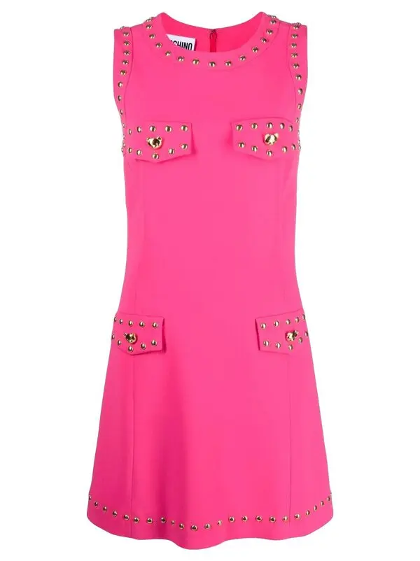 Moschino Teddy Bear-buttons Sleeveless Dress - Pink