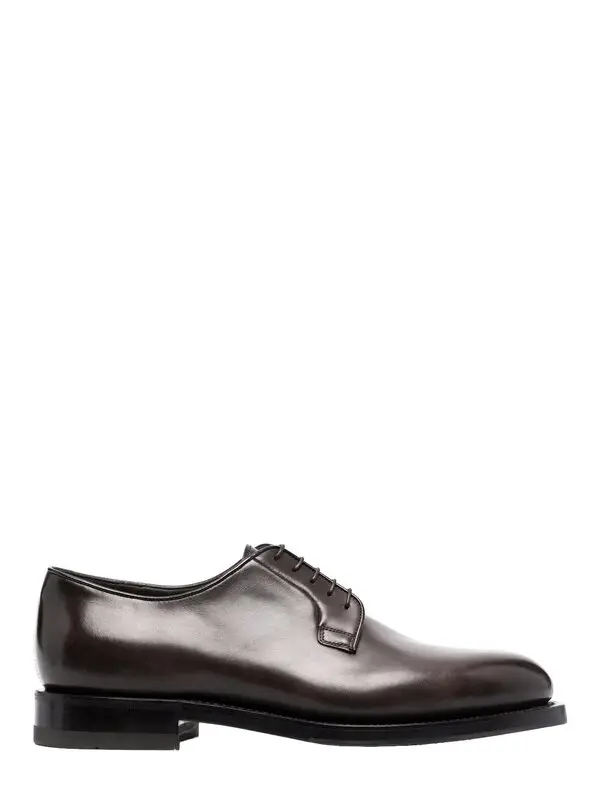 Santoni Leather Derby Shoes - Brown