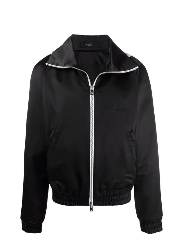 Amiri Zip-up Satin Track Jacket - Black