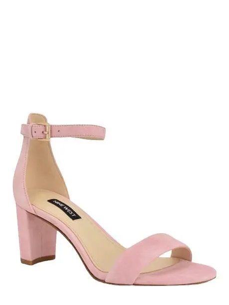 Nine West Pruce Ankle Strap Sandal - Light Pink/pink Suede