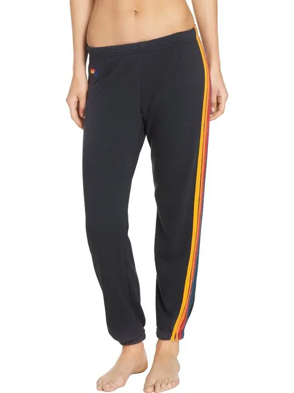Aviator Nation Stripe Track Pants - Charcoal