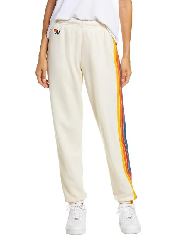 Aviator Nation Stripe Track Pants - Vintage White