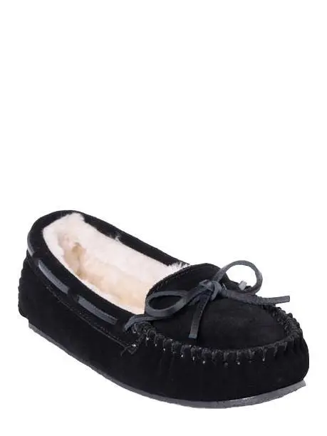 Minnetonka Cally Slipper - Black Suede