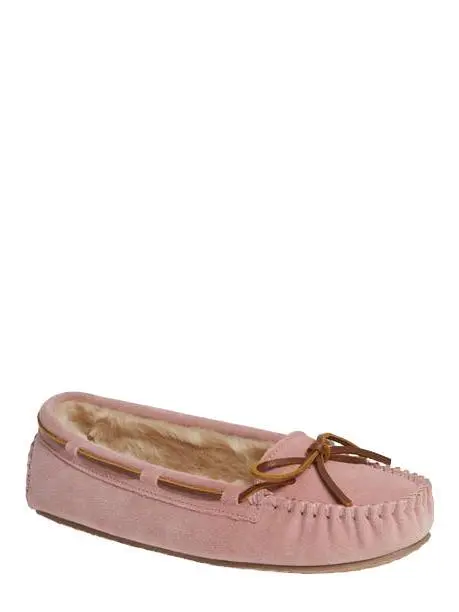 Minnetonka Cally Slipper - Blush Pink Suede