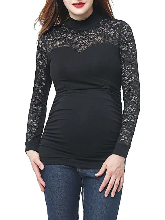 KIMI + KAI Faye Maternity Top - Black