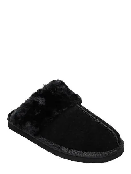 Minnetonka Chesney Mule Slipper - Black Suede