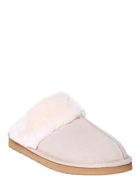 Minnetonka Chesney Mule Slipper - Stone Suede