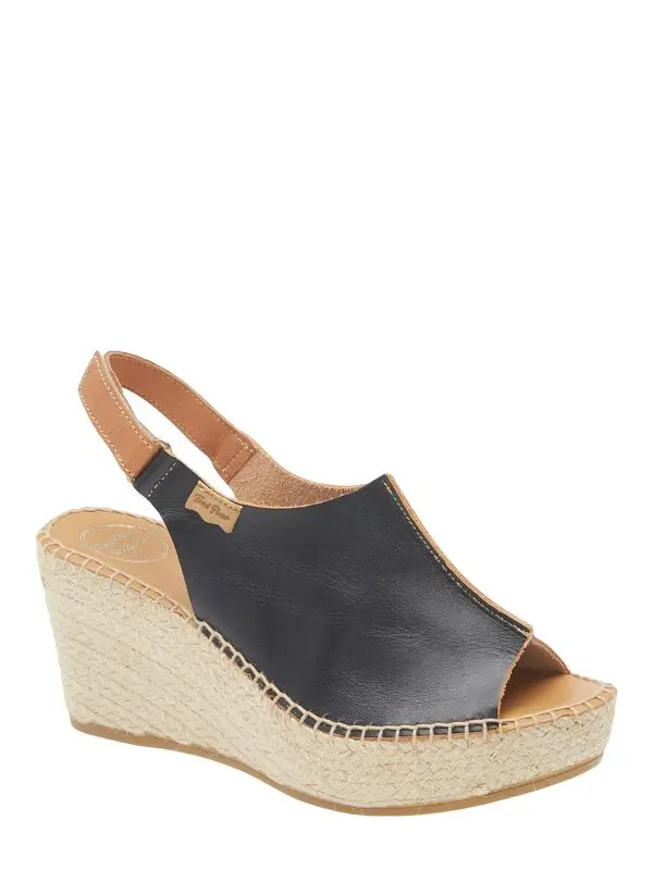 TONI PONS Lugano Espadrille Wedge Sandal - Black