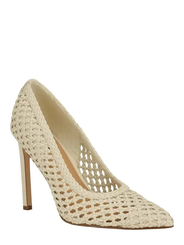 Nine West Tatiana Pointed Toe Stiletto Pumps - Ivory Woven
