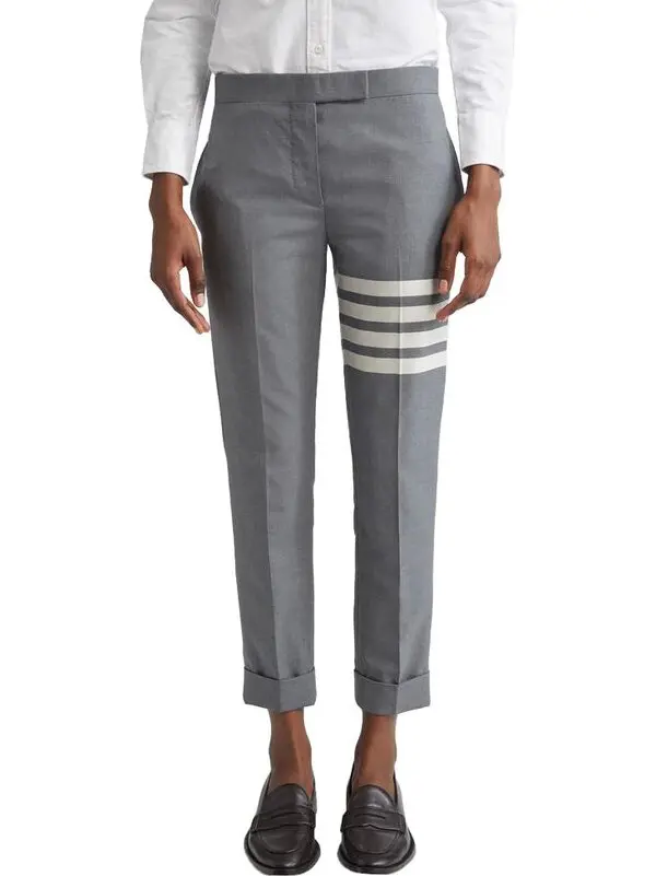 Thom Browne 4-bar Cropped Skinny Trousers - Med Grey