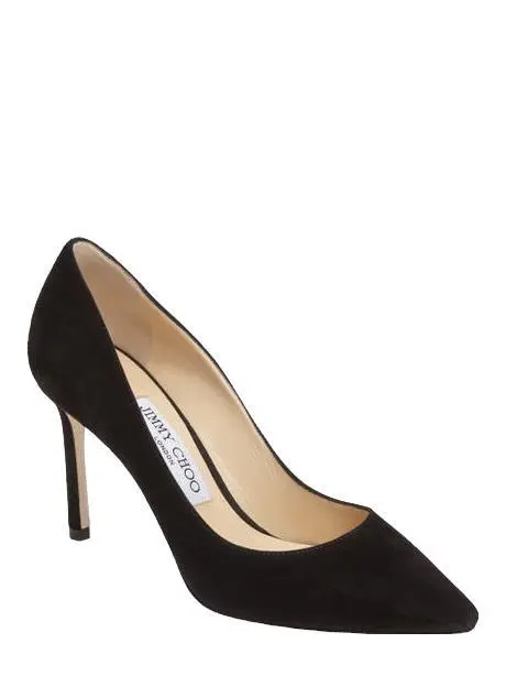 JIMMY CHOO Romy 85 Suede Pumps - Black