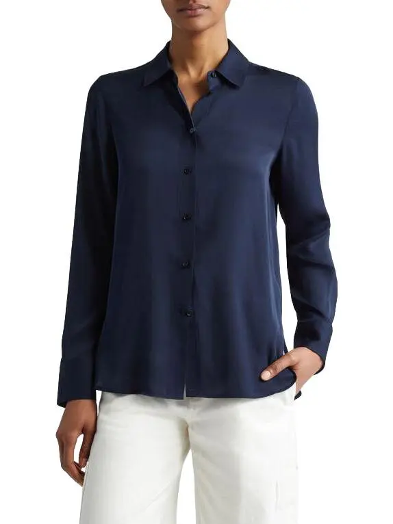 Vince Slim Silk Blouse - Coastal