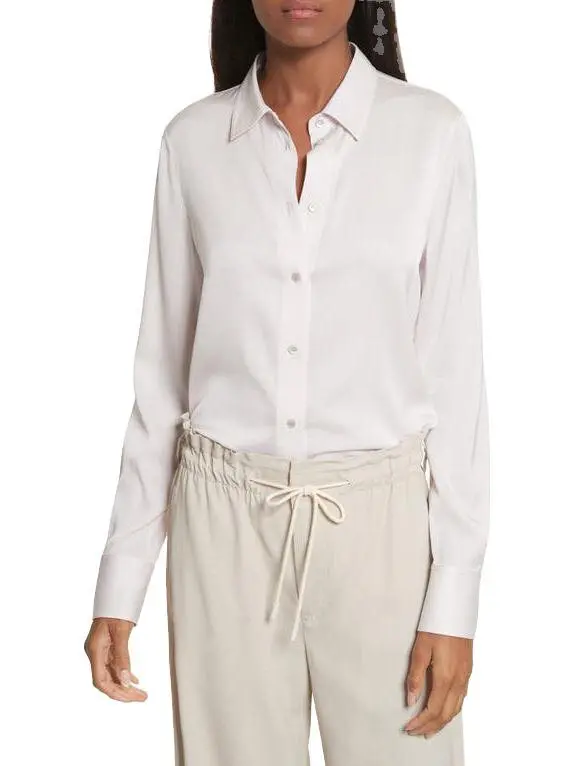 Vince Slim Silk Blouse - Hyacinth