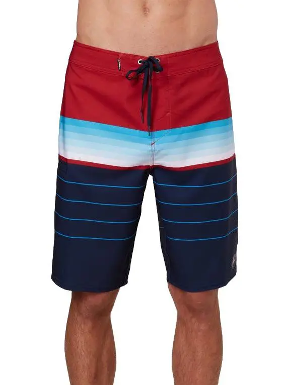O'Neill Hyperfreak Heist Stripe Board Shorts - Red