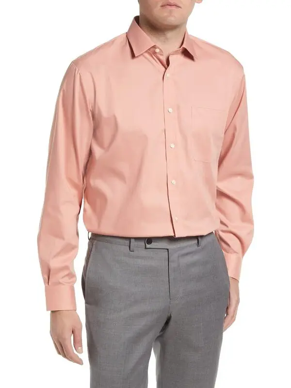 Nordstrom Traditional Fit Non-iron Dress Shirt - Pink Glass