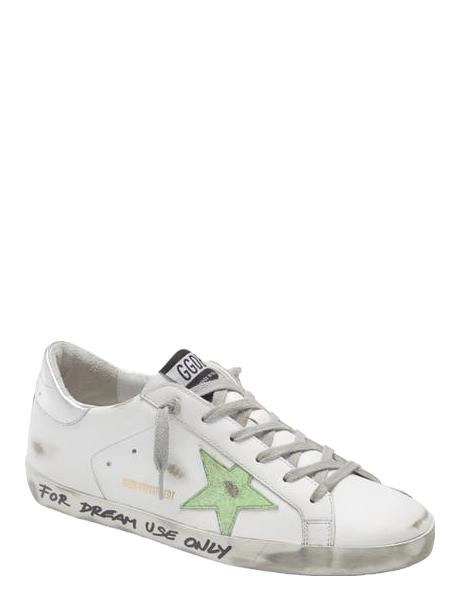 GOLDEN GOOSE Super-star Leather Sneaker - White Leather/ Distressed Fluo