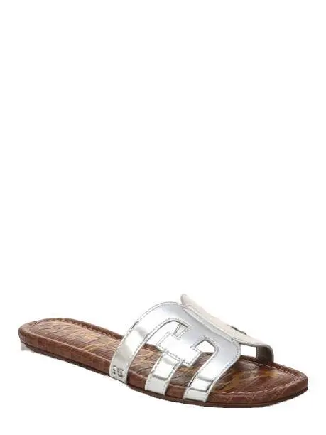 Sam Edelman Bay Cutout Slide Sandal - Soft Silver Metallic