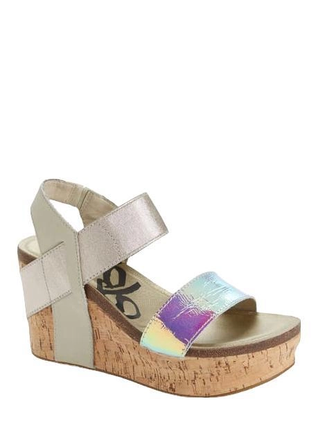Otbt Bushnell' Wedge Sandal - Iridescent Leather
