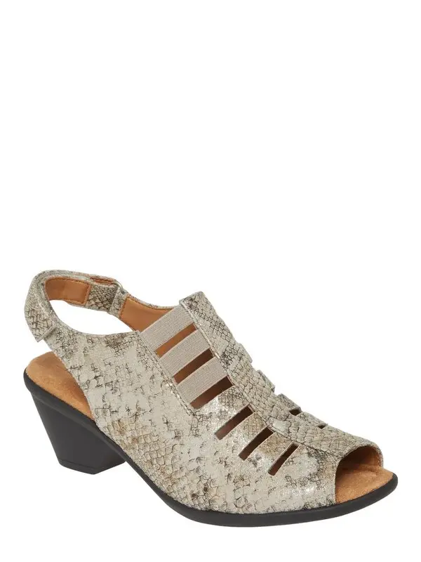 COMFORTIVA Faye Sandals - Light Grey Leather