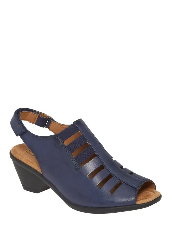 COMFORTIVA Faye Sandals - Peacoat Navy Leather
