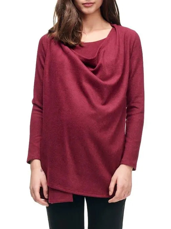 MATERNAL AMERICA Maternity/nursing Wrap Top - Wine