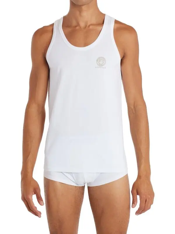 Versace Medusa Head Logo Tank - White