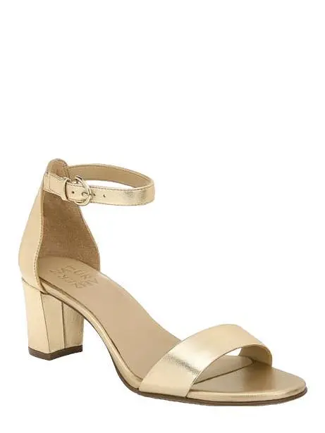 Naturalizer True Colors Vera Ankle Strap Sandal - Dark Gold Leather