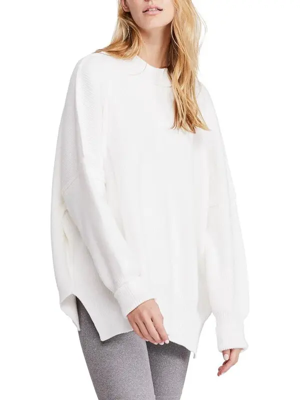 Free People Easy Street Tunic Sweater - Painted White