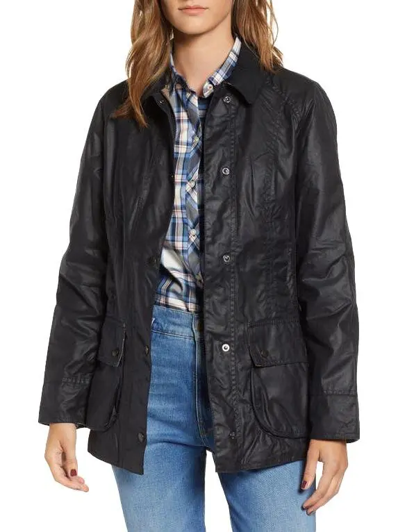 Barbour Beadnell Waxed Cotton Jacket - Navy
