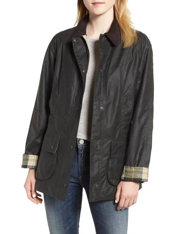 Barbour Beadnell Waxed Cotton Jacket - Olive