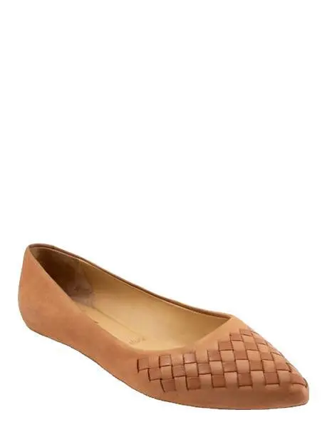Trotters Estee Woven Flats - Luggage Nubuck
