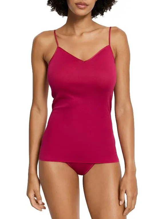 Hanro Seamless V-neck Camisole - Light Sangria