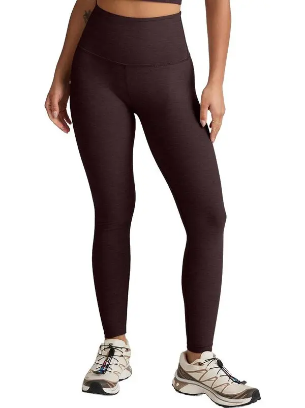 Beyond Yoga Caught In The Midi High Waist Leggings - Dark Chocolate Heath