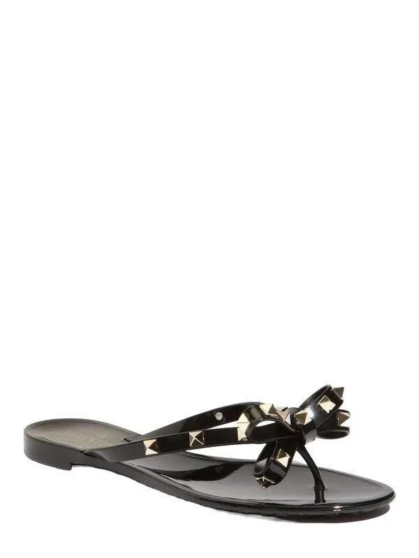 Valentino Garavani Rockstud Jelly Flip Flop - 0no Nero