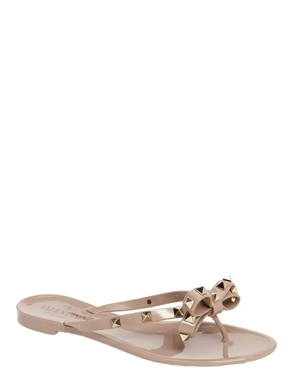 Valentino Garavani Rockstud Jelly Flip Flop - P45 Poudre