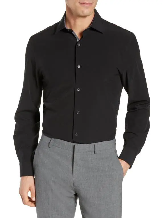 W.R.K Slim Fit Solid Performance Dress Shirt - Black