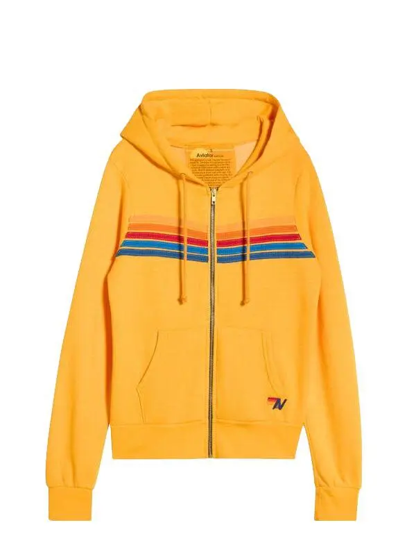 Aviator Nation 5-stripe Zip Hoodie - Gold